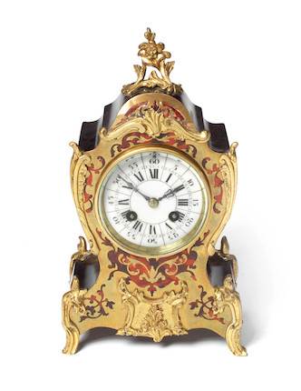Bonhams : A French marquetry inlaid table clock Signed 'Hry Marc, a ...