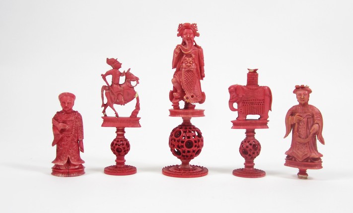 Bonhams An Export Ivory Chess Set And Another Part Set 19th Century
