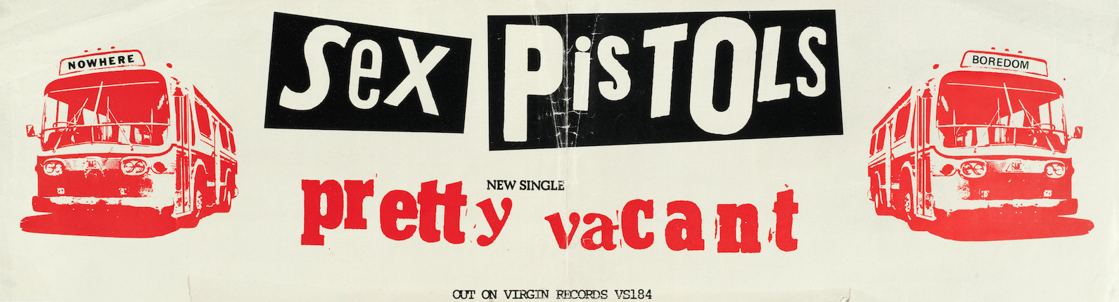 Bonhams : Sex Pistols A 'Pretty Vacant' promo banner, 1977,