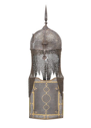 Bonhams : A Persian Steel Kulah Khud, And A Side-Plate From A Char Aina