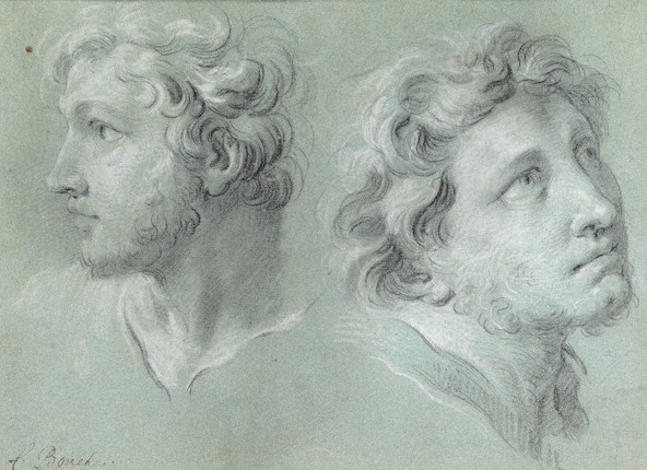 Bonhams : François Boucher (Paris 1703-1770) Two studies of a young man ...