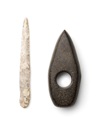 Bonhams : A Danish stone flint dagger and a Danish stone axe 2