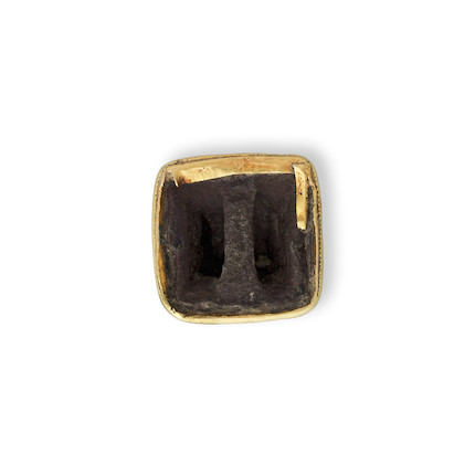 Bonhams : An Anglo-Saxon sheet gold, silver and garnet pyramidal mount