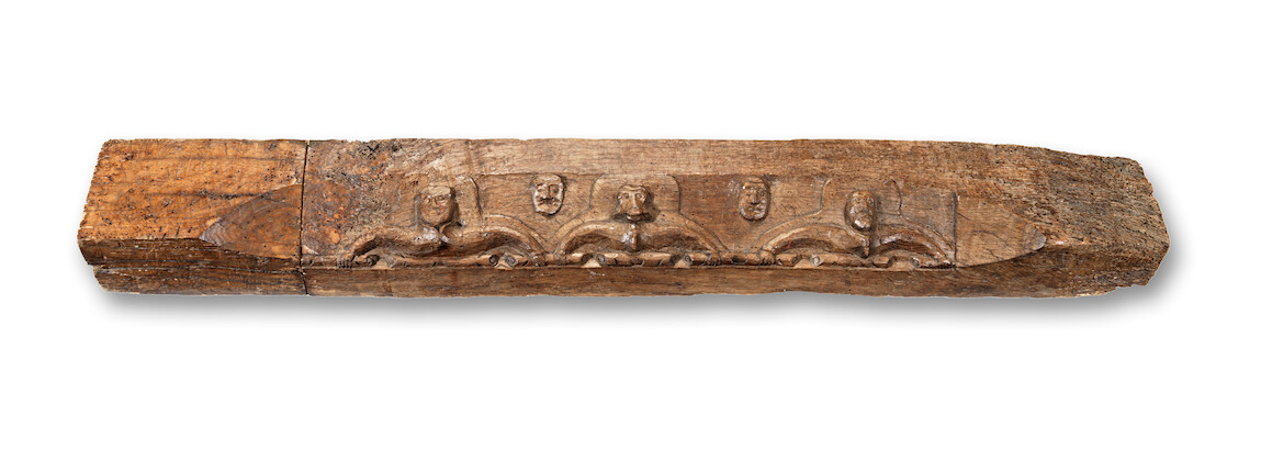 Bonhams : A last half of the 16th century carved oak lintel beam, English, circa 1550 - 1600