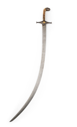Bonhams : A Safavid gold damascened steel sword (shamshir) Persia ...