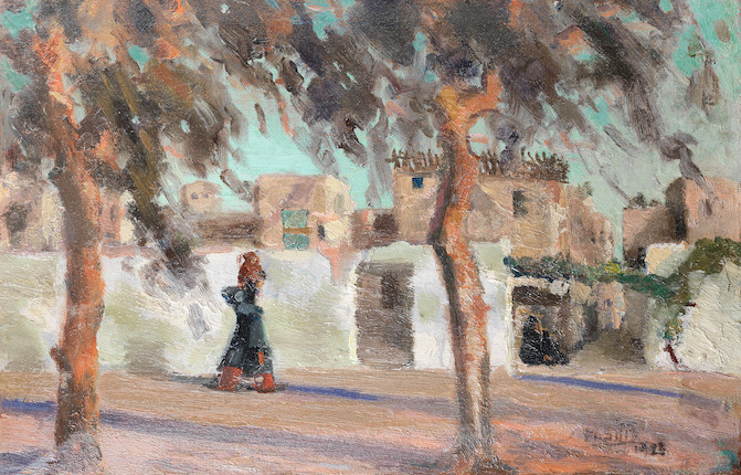 Bonhams : Mahmoud Said (Egypt, 1897-1964) Village / Seascape (View of ...