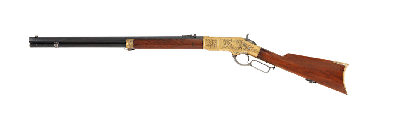 Bonhams : An engraved Henry-marked .44 (R.F.) 'Model 1866' lever-action ...