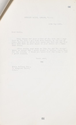 Bonhams : Ian Fleming / Kevin McClory / Jack Whittingham; three files ...