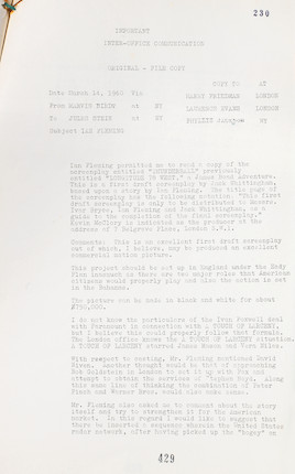 Bonhams : Ian Fleming / Kevin McClory / Jack Whittingham; three files ...