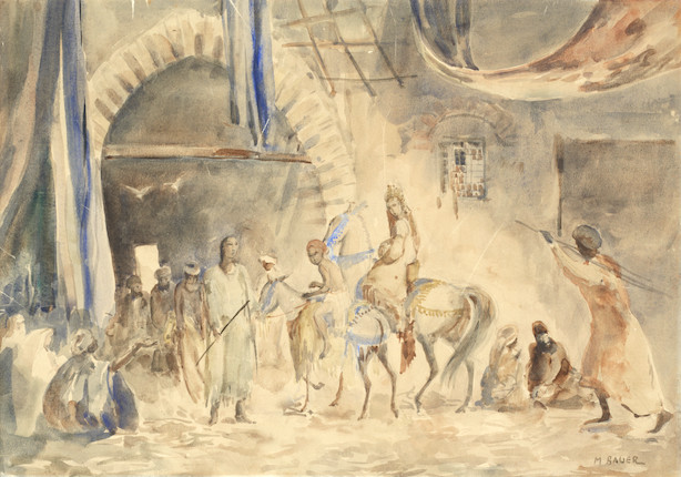 Bonhams : Marius Bauer (Dutch, 1867-1932) An orientalist street scene ...