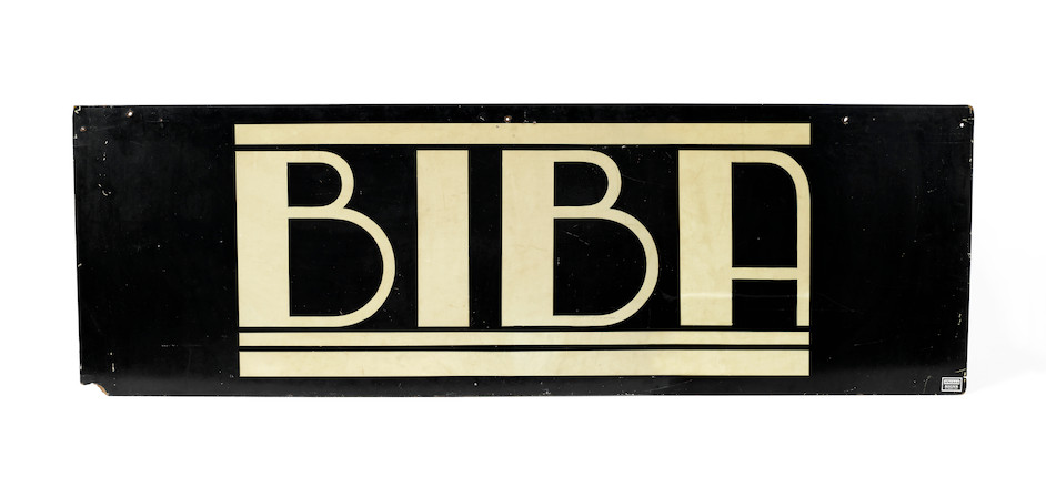 Bonhams : two original biba department store signs for 19-21 kensington ...