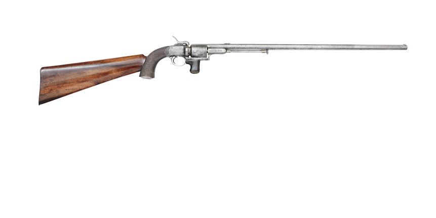Bonhams : A Rare 50-Bore Percussion Single-Action Six-Shot Revolving ...