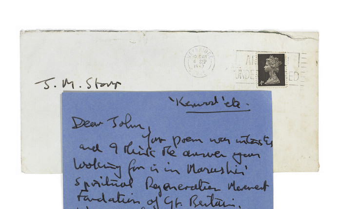 Bonhams : John Lennon A handwritten letter and envelope, 1967,