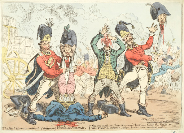 Bonhams : James Gillray (British, 1757-1815) The High German Method of ...