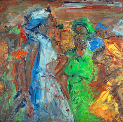 Bonhams : Ablade Glover (Ghanaian, born 1934) Women at the market