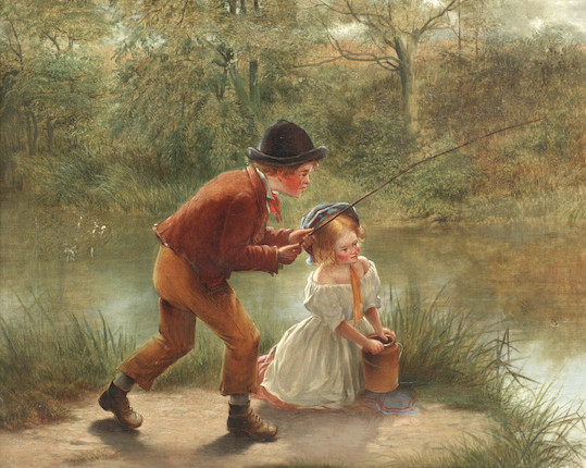 Bonhams : William Hemsley (British, 1819-1893) 'The enthusiastic angler'