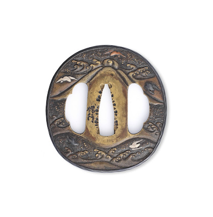 Bonhams : A Higo sentoku tsuba By Nishigaki Kanshiro III (1680-1761 ...