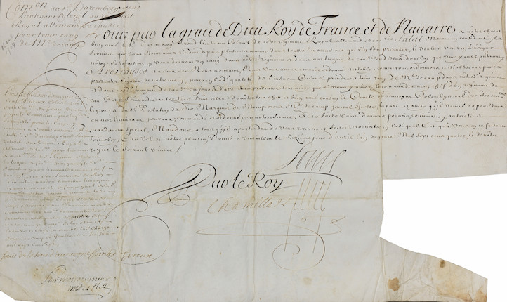 Bonhams : ROYALTY - FRANCE LOUIS XIV. Document signed (Louis), being an ...