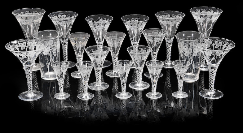 Bonhams A Matched Early 20th Century Part Suite Of Glassware With Air