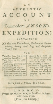 Bonhams : ANSON (GEORGE) An Authentic Account of Commodore Anson's ...