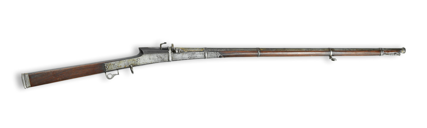 Bonhams : A gold koftgari steel matchlock rifle (torador) Lahore, circa ...