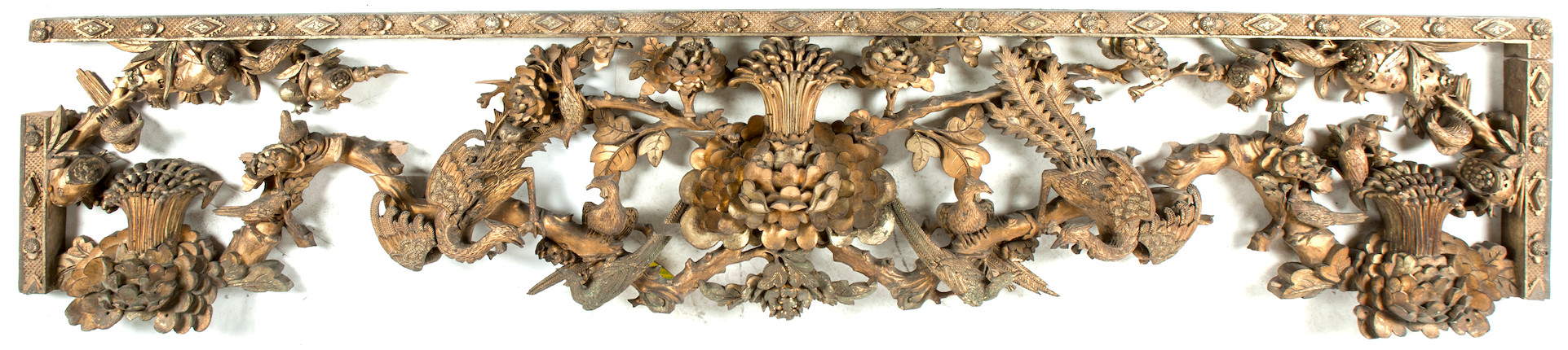 Bonhams : A mixed collection of carved, pierced and gilt-decorated wood ...
