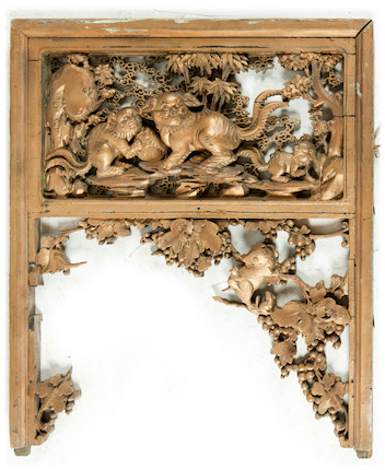 Bonhams : A mixed collection of carved, pierced and gilt-decorated wood ...
