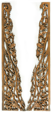 Bonhams : A mixed collection of carved, pierced and gilt-decorated wood ...