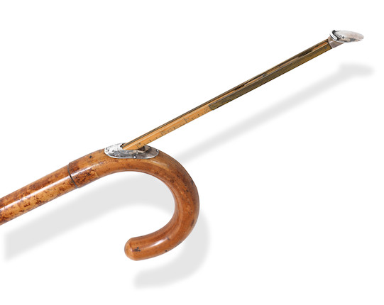 Bonhams : A malacca walking stick with integrated horse measure by ...
