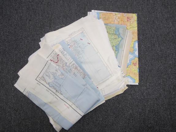 Bonhams : A collection of WW2 and later Tissue and Silk Escape Maps,