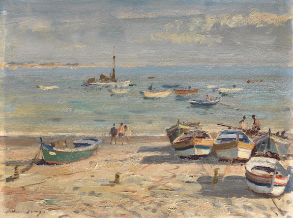 Bonhams : Edward Seago, RWS, RBA (British, 1910-1974) Sardine boats ...