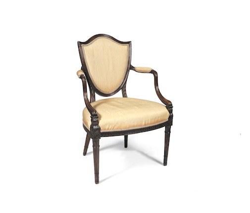 Bonhams : A George III stained beech open armchair attributed to ...