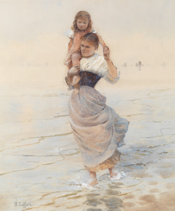 Bonhams : Hector Caffieri, RI, RBA (British, 1847-1932) Mother carrying ...