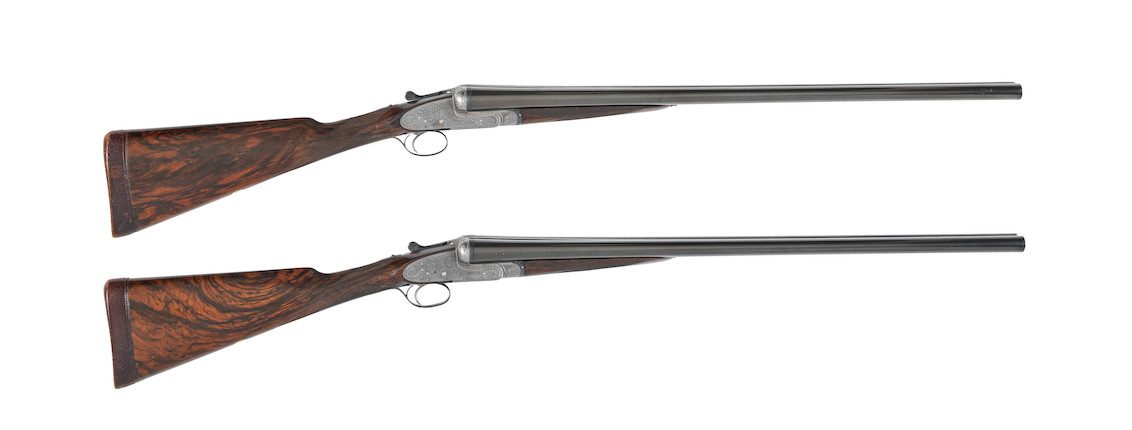 Bonhams : A pair of 12-bore single-trigger self-opening sidelock ...