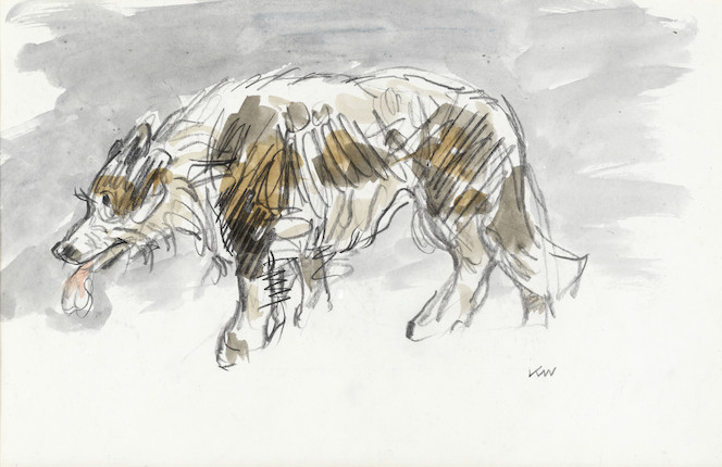 Bonhams : Sir Kyffin Williams R.A. (British, 1918-2006) Sheep Dog (with ...