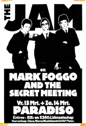 Bonhams : The Jam a Dutch silkscreen concert poster, 13-14th March 1981,