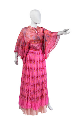 Bonhams : Zandra Rhodes Pink Chiffon Butterfly Dress, circa 1969