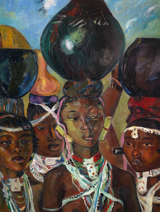 Bonhams : Irma Stern (South African, 1894-1966) The Water Carriers