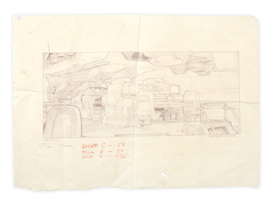 Bonhams : Alien A production blueprint of the 'Nostromo' bridge, 1979,