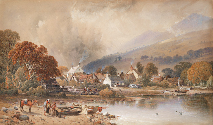 Bonhams : Aaron Edwin Penley (British, 1807-1870) 'The village of Luss ...