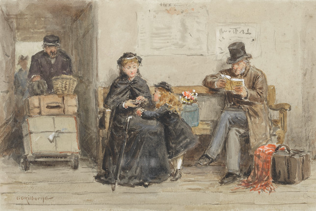 Bonhams : George Goodwin Kilburne, RI, RBA (British, 1839-1924) Waiting ...