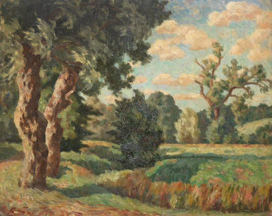 Bonhams : Roger Fry (British, 1866-1934) Suffolk Landscape