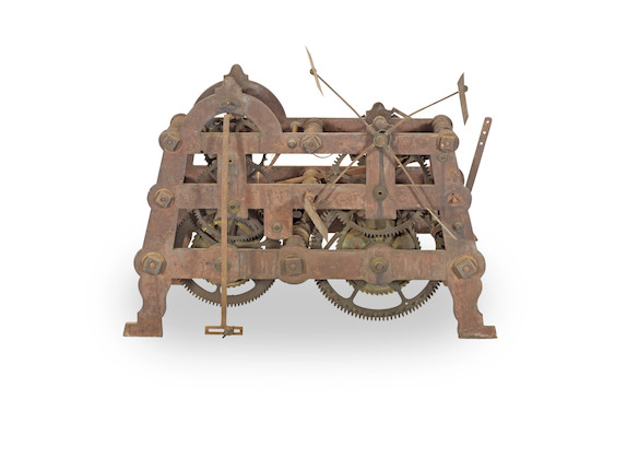 Bonhams : A fine and rare dated twin-train turret clock with 11 foot, 6 ...