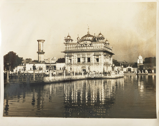 Bonhams : The Golden Temple with one of the minarets of the Ramgarhia ...