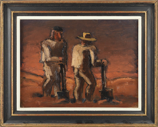 Bonhams : Josef Herman R.A. (British, 1911-2000) Men in the Field
