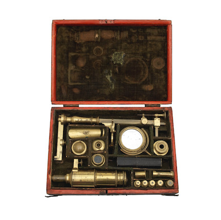 Bonhams : A Benjamin Martin-type Compound Monocular Microscope, English ...