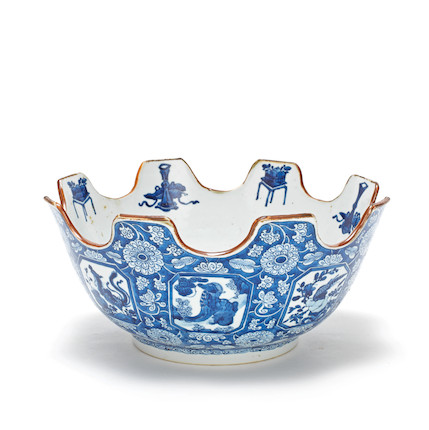 Bonhams : A RARE BLUE AND WHITE MONTEITH Kangxi, c. 1700-1715