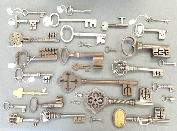 Bonhams : A collection of British keys Mainly 19th century (Qty)