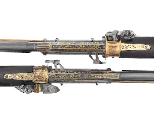 Bonhams : A fine and rare pair of repeating flintlock pistols from the ...
