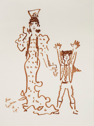 Bonhams : JEAN COCTEAU (1889-1963) Profil marron; Deux planches de la ...